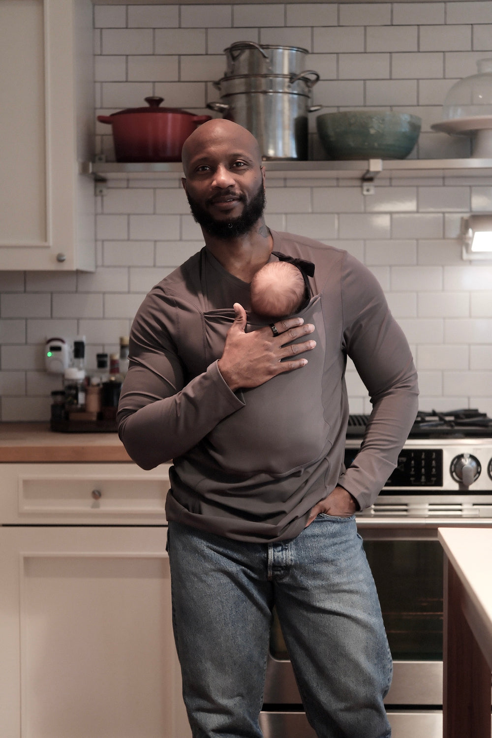 Lalabu Dad Shirt | Original Babywearing T-Shirt with Kangaroo Pouch ...